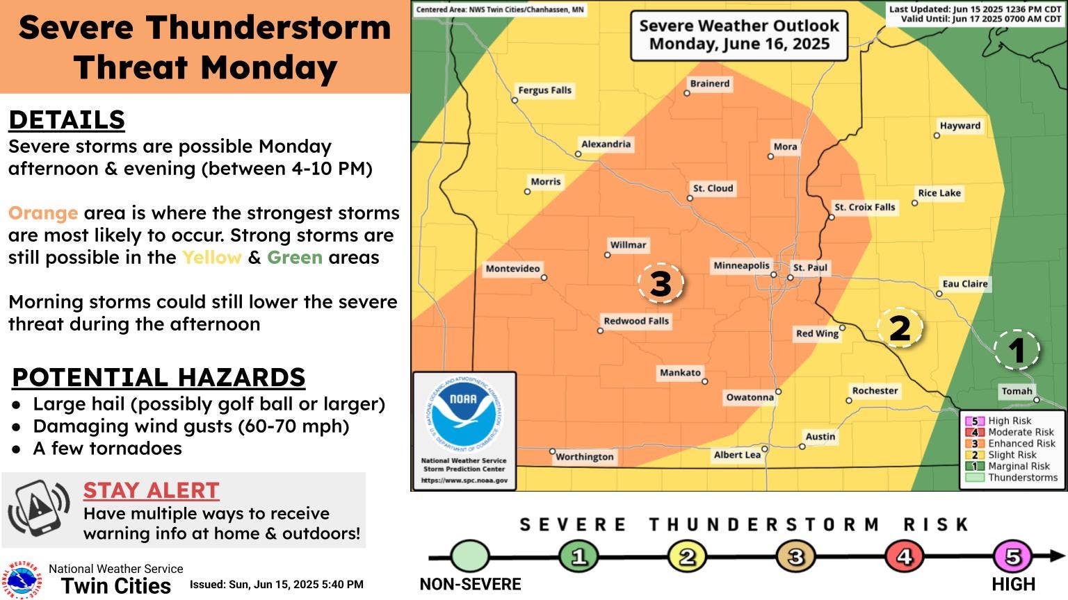 Severe storms could bring golf ball-sized hail, 70 mph winds to ...