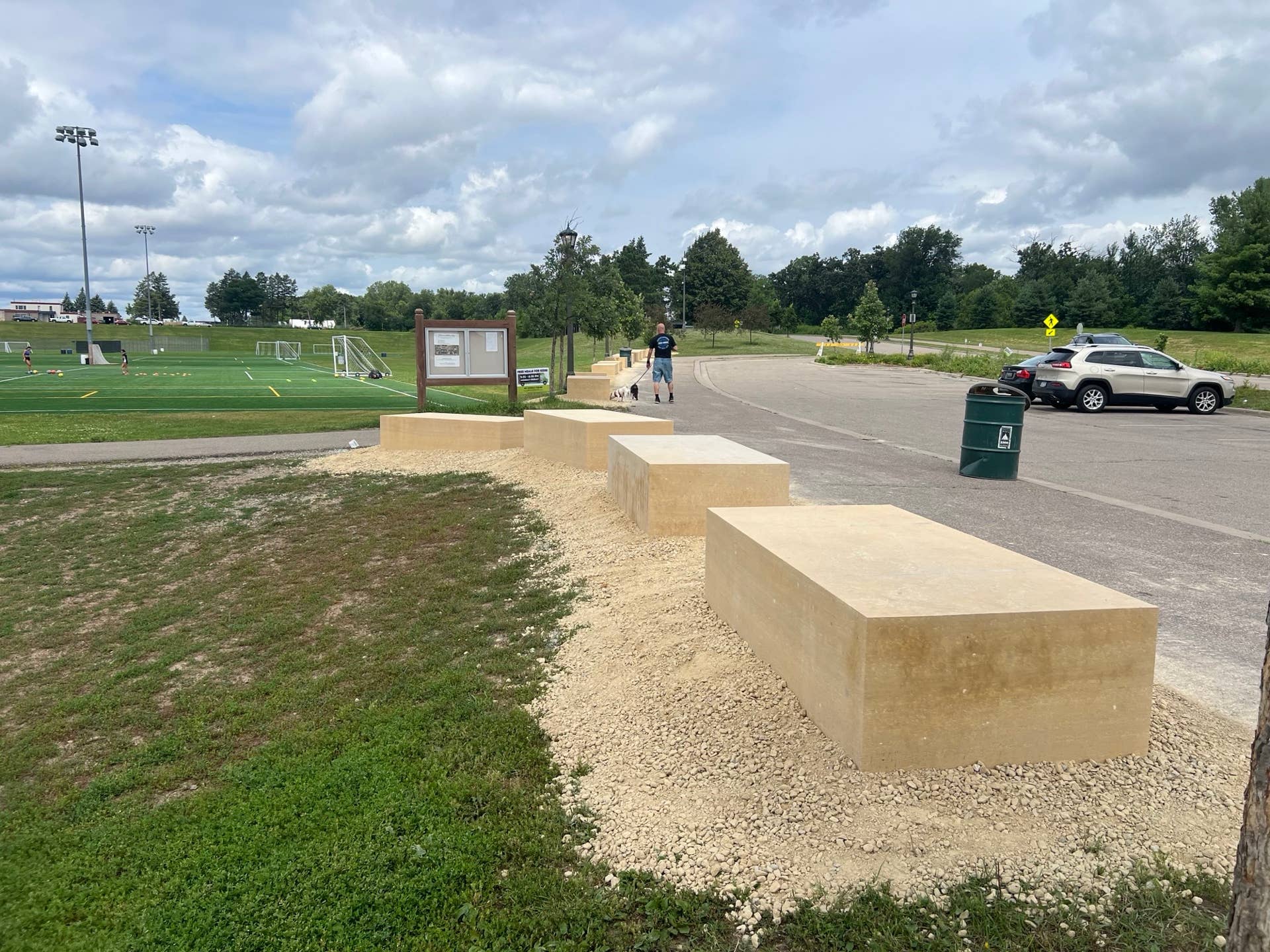 Rock barriers go up at Como Park athletic fields after vehicle pitch ...