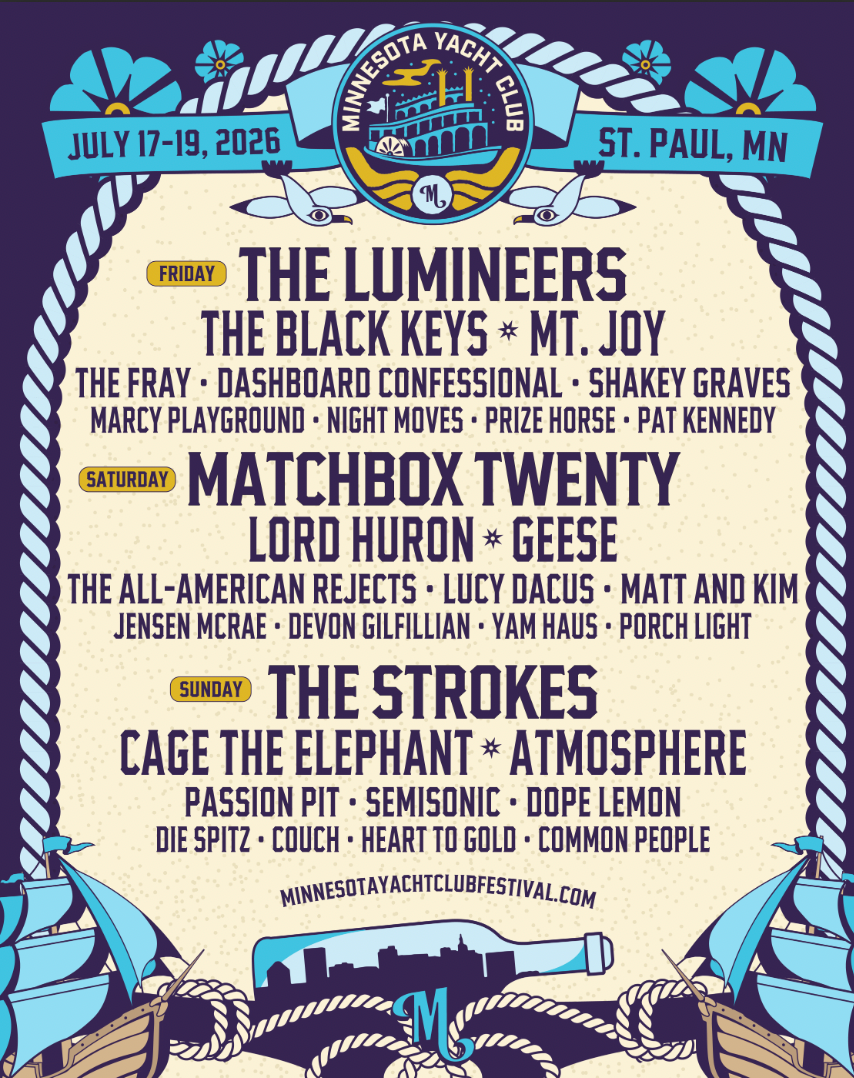 Minnesota Yacht Club Fest 2026 lineup revealed, with The Strokes among ...