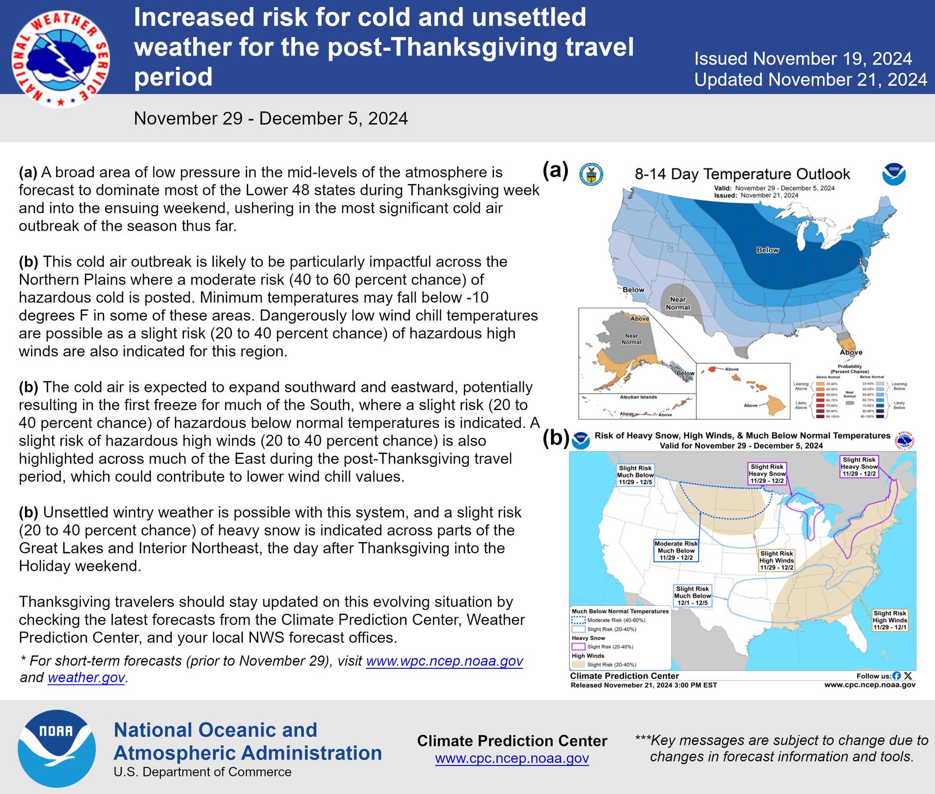 'Cold air outbreak' to start December; NOAA updates 3-month winter ...