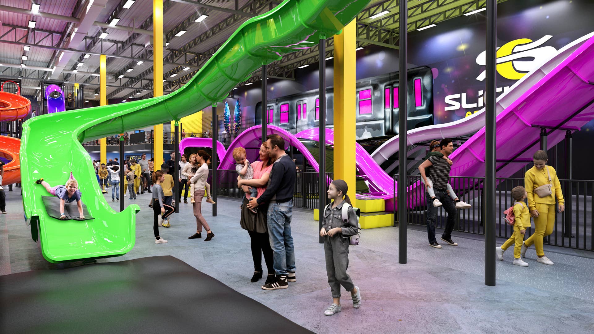 Slick City Action Park, an indoor park with 14 slides, will open first ...