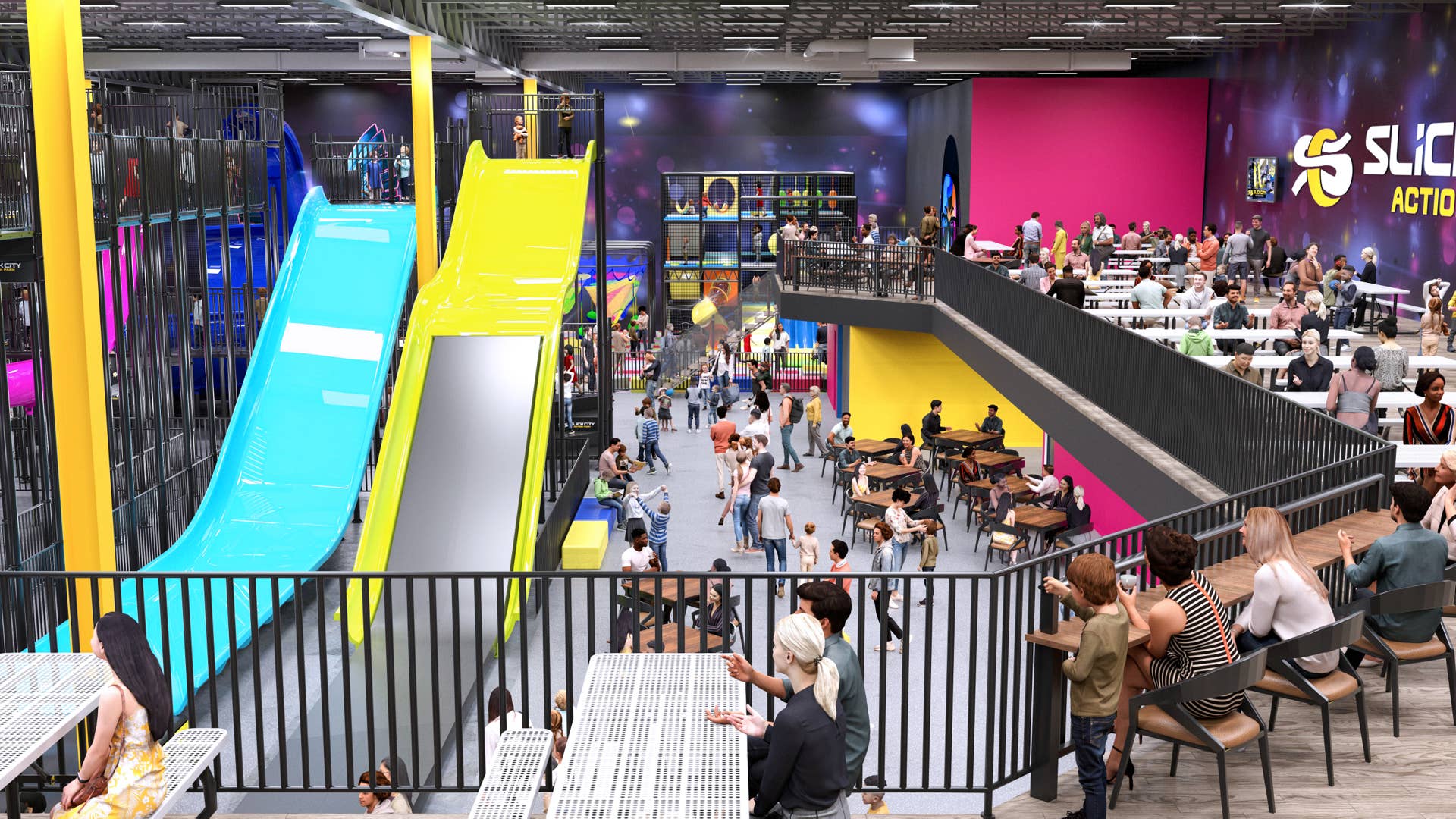 Slick City Action Park, an indoor park with 14 slides, will open first ...