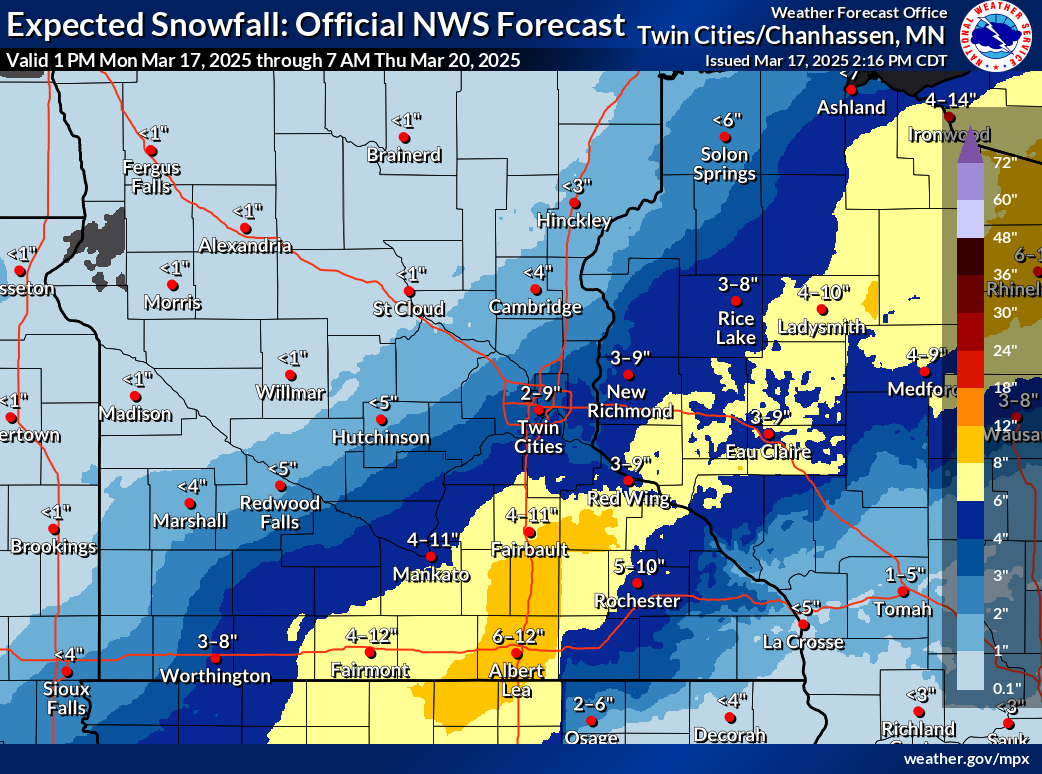 Winter storm watch expands to Twin Cities; heavy snow, high winds ...