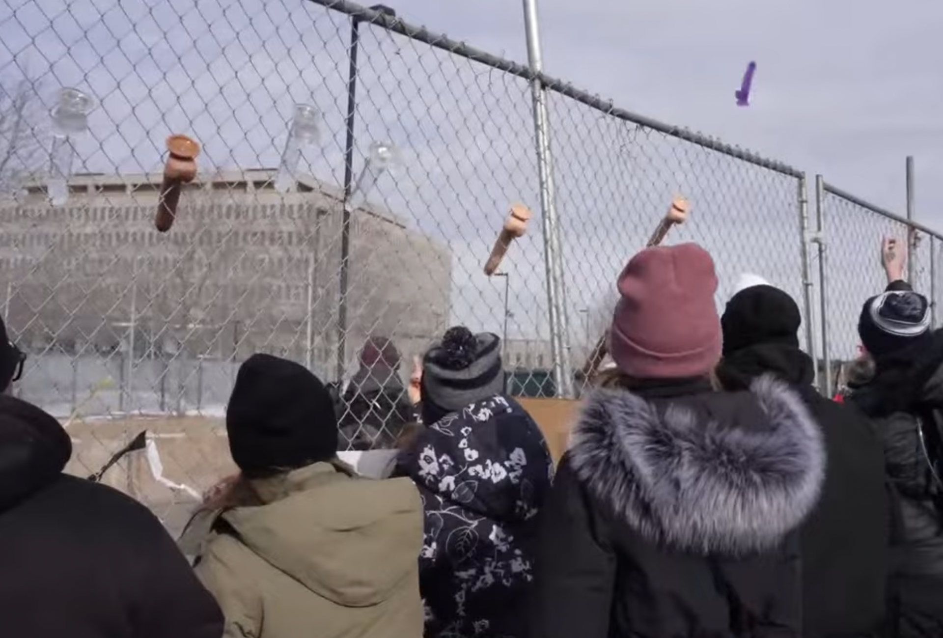 Dildos fly at Minneapolis ICE protest as Jake Lang group fires ...