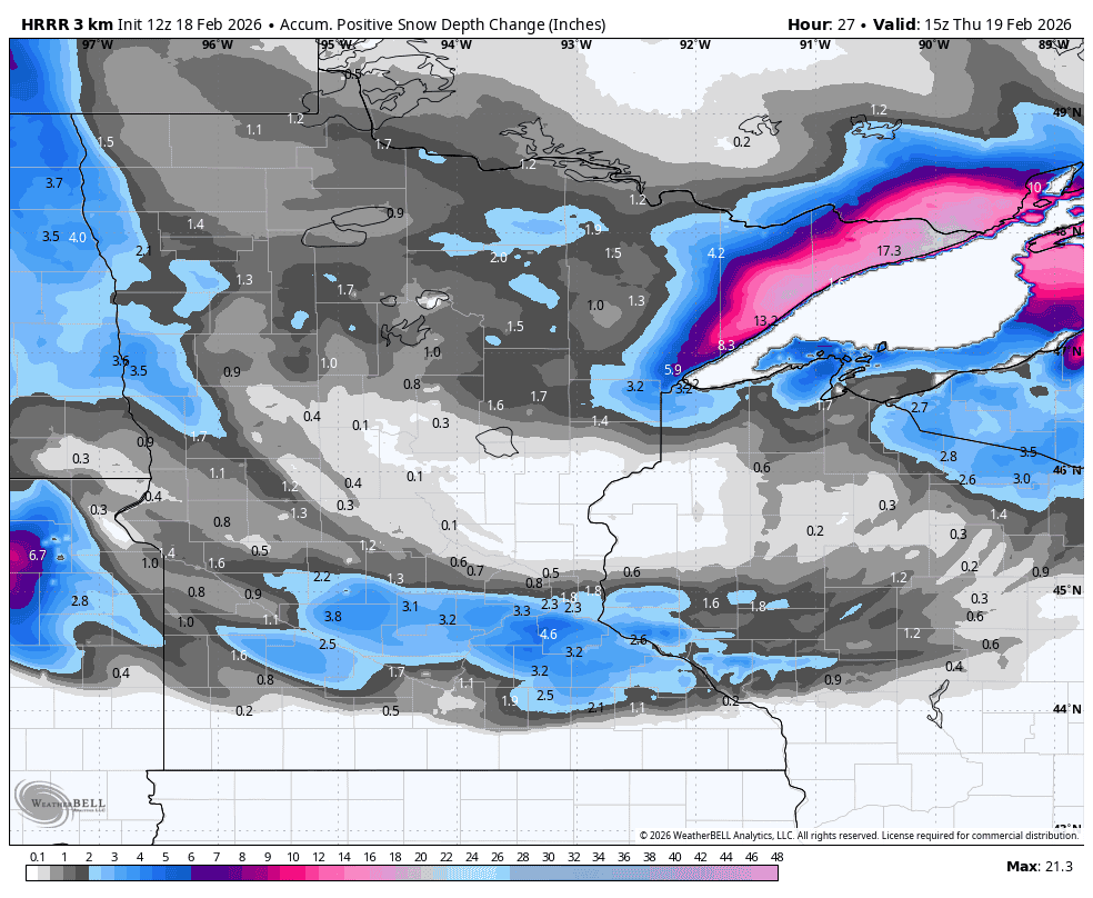 North Shore blasted by blizzard as snow band eyes Twin Cities - Bring ...