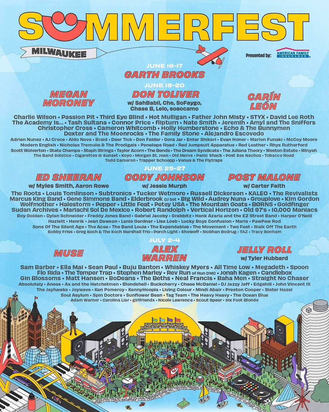 Summerfest announces massive lineup, including Garth Brooks, Post ...