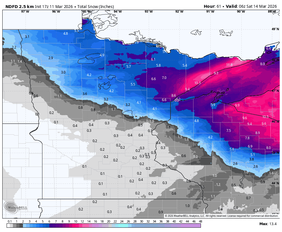 Snow and 60 mph winds in Minnesota before monster weekend storm - Bring ...
