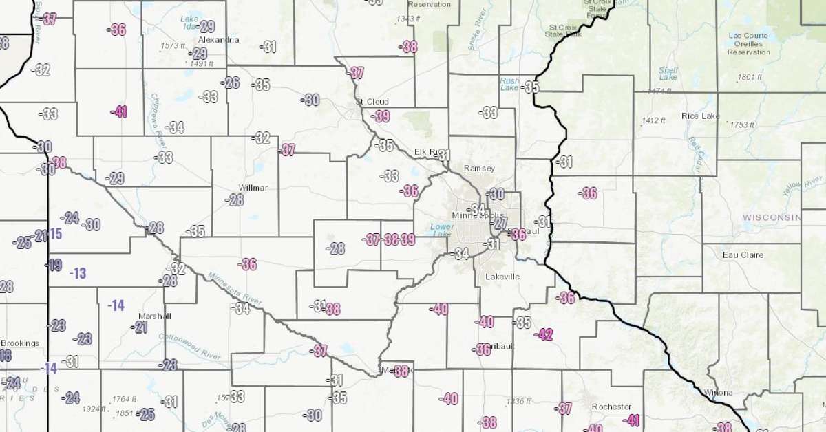 List of the coldest wind chills in Minnesota Wednesday morning - Bring ...
