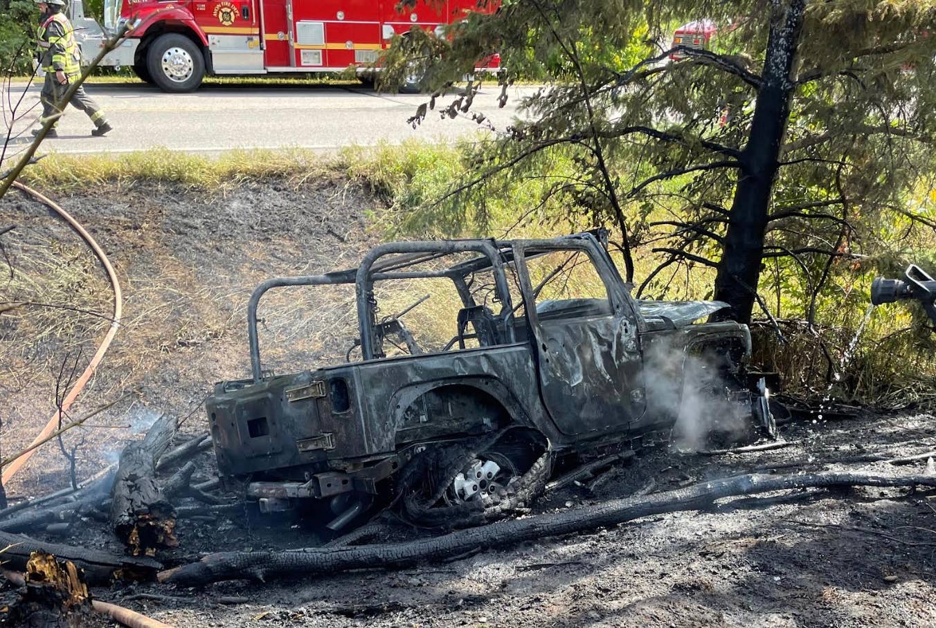 Jeep driver crashed while asleep at the wheel, crawled free as it ...