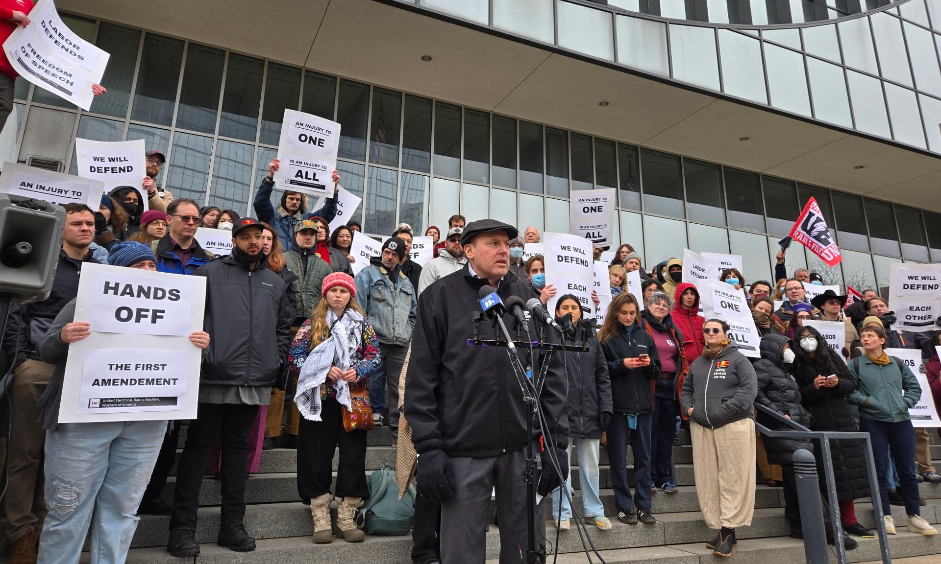 Crowd gathers downtown to protest detention of U of M student by ICE ...