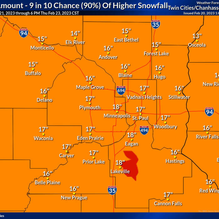 More than TWO FEET of snow possible in Twin Cities by Thursday - Bring ...