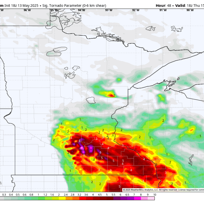Bullseye for severe storms Thursday moves closer to the Twin Cities ...