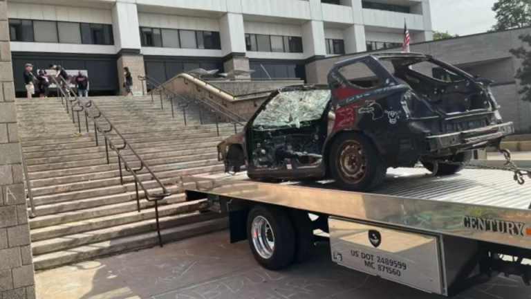 Car hauled up two flights of stairs in senior prank at Twin Cities ...