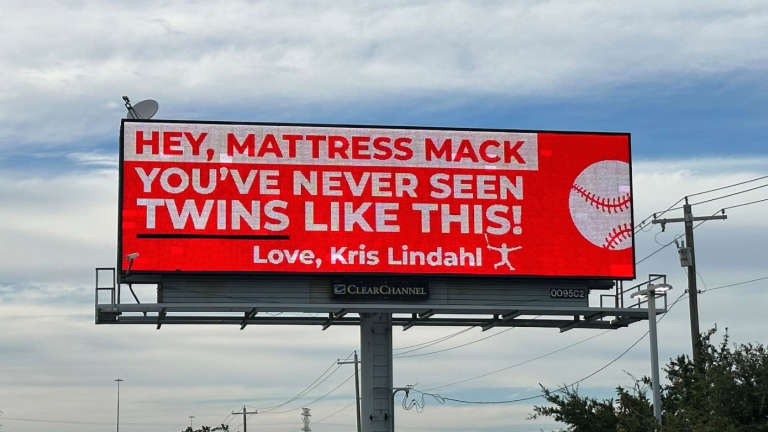 Kris Lindahl blankets Houston with billboards ahead of Twins-Astros in ...
