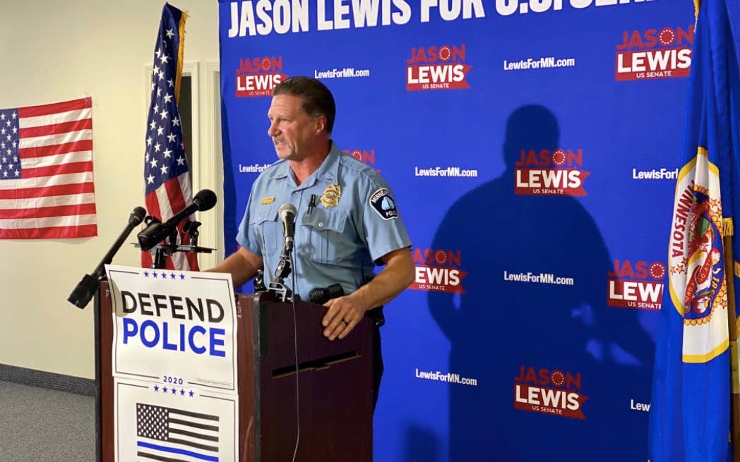 Police union chief Bob Kroll appears at campaign event for Jason Lewis ...