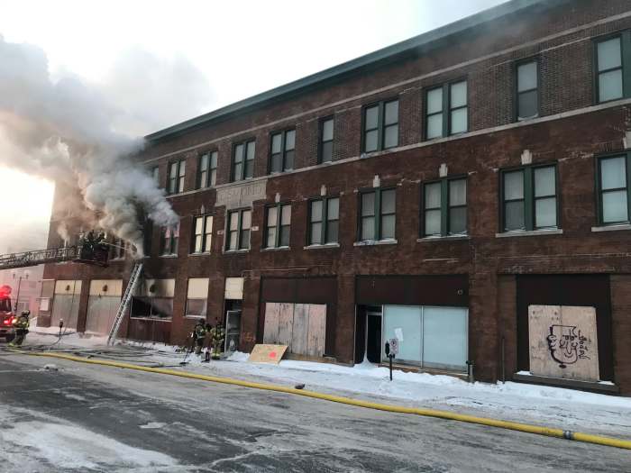 Duluth firefighters battling blaze at former Seaway Hotel - Bring Me ...