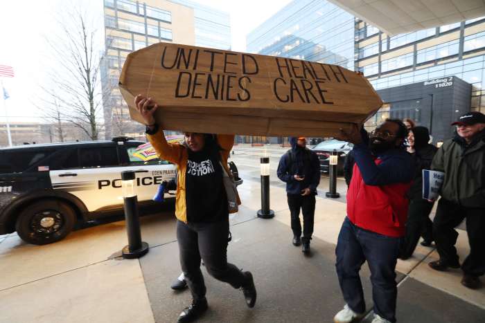 Protesters arrested outside of UnitedHealthcare's headquarters in ...