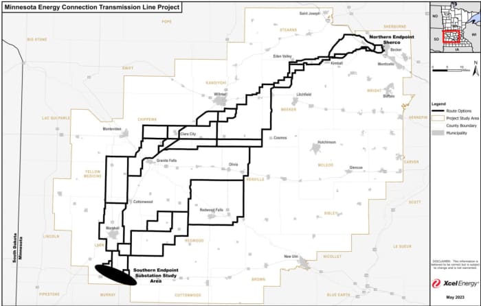 Xcel Energy proposes 2 routes to expand energy to southwest Minnesota ...