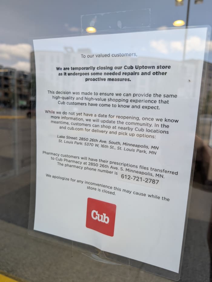 Cub Foods in Uptown Minneapolis has closed temporarily - Bring Me The News