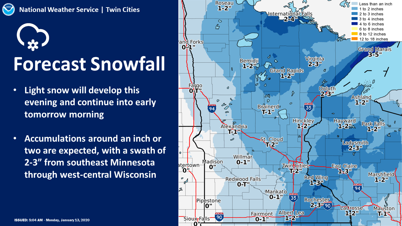 Eastern Minnesota to get another coating of snow by Tuesday morning ...
