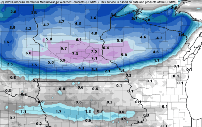 Latest storm track, snowfall forecast for Tuesday in Minnesota - Bring ...