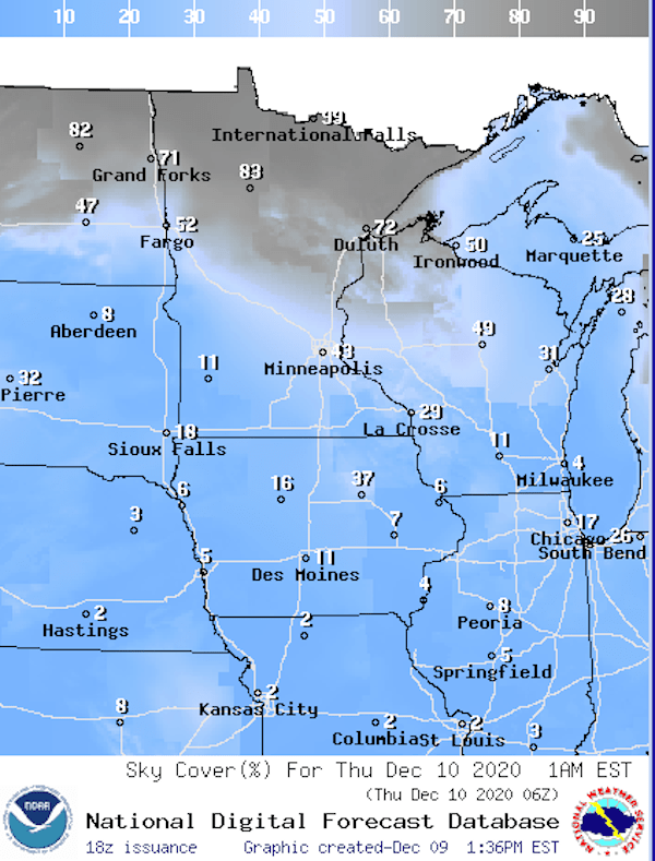 Good chance to see Northern Lights all over Minnesota Wednesday night ...