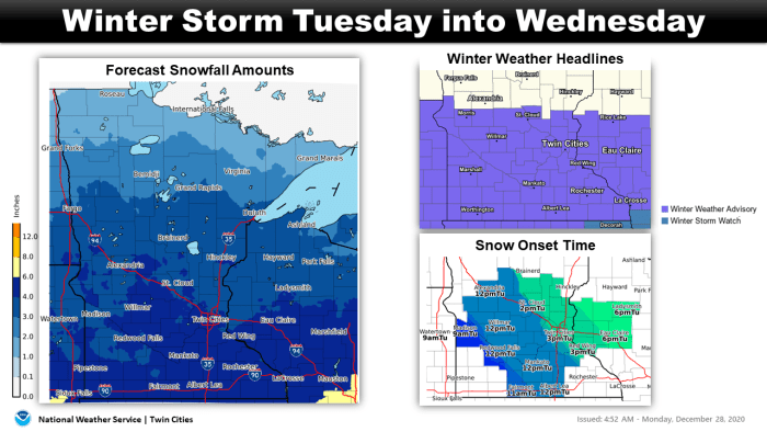 Here's how much snow is forecast to fall in Minnesota Tuesday-Wednesday ...