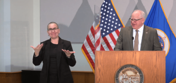 Gov. Walz surprises sign language interpreter by declaring March 9 'Nic ...