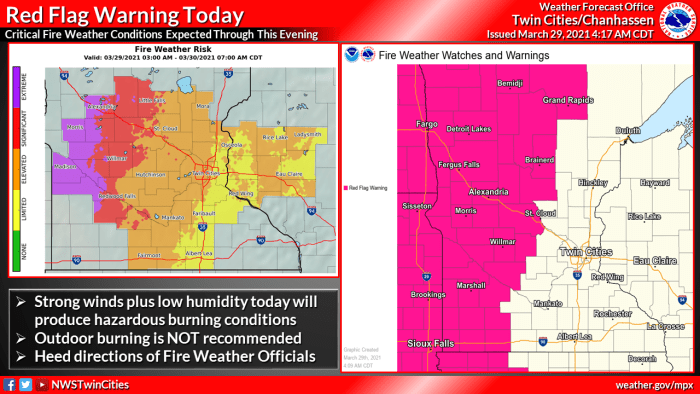 Extreme fire risk conditions across much of Minnesota Monday - Bring Me ...