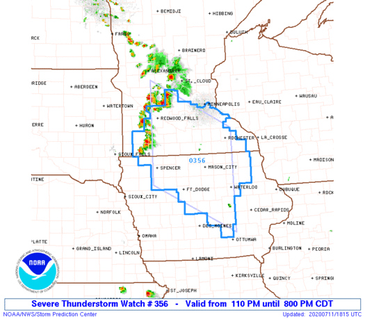 Severe thunderstorm watch issued for southern Minnesota, including the ...