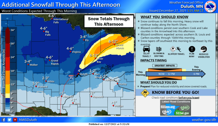 Huge snow totals in central Minnesota; preview of Tuesday's winter ...