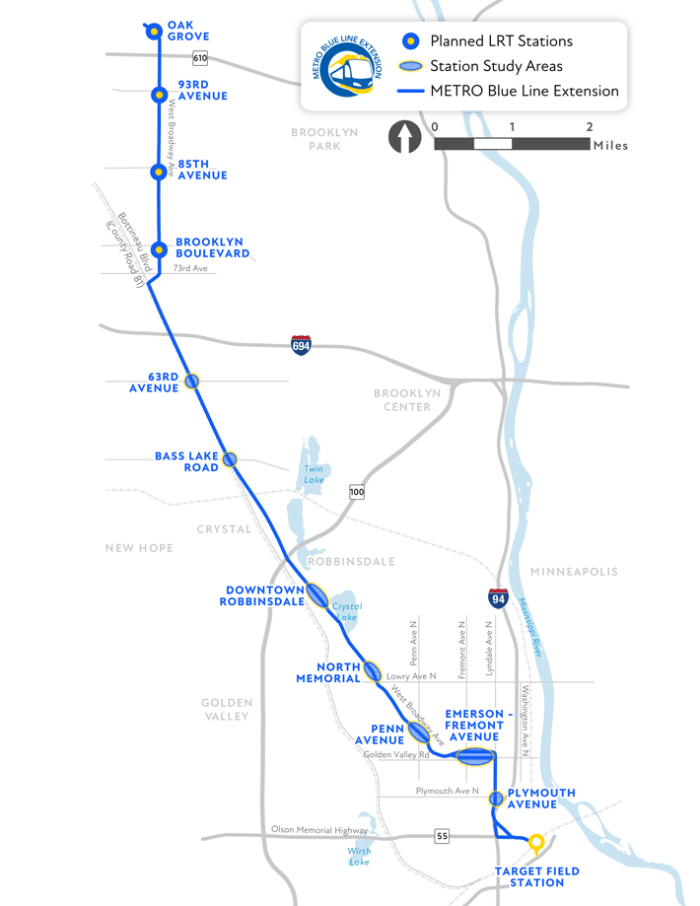 Met Council reveals its preferred route for Blue Line light rail ...