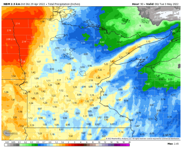 Where the most rain is expected to fall through Sunday - Bring Me The News