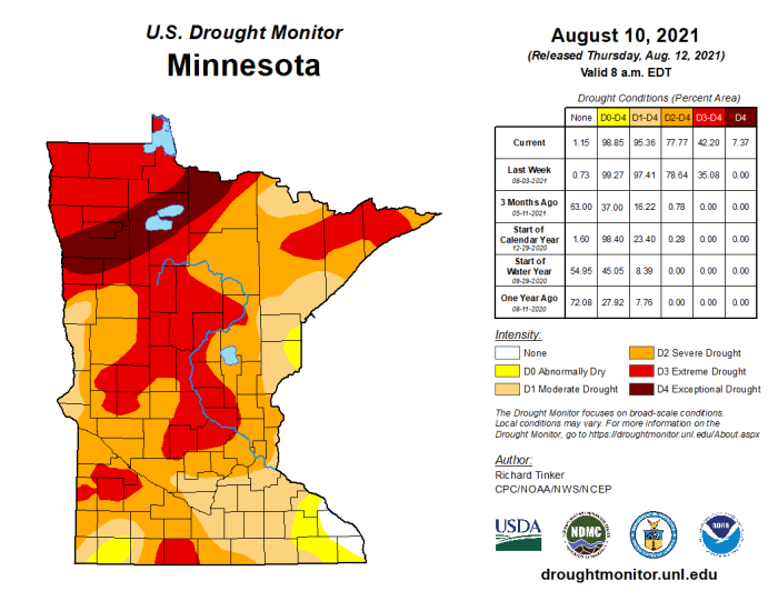 For first time since records started, parts of Minnesota are in ...