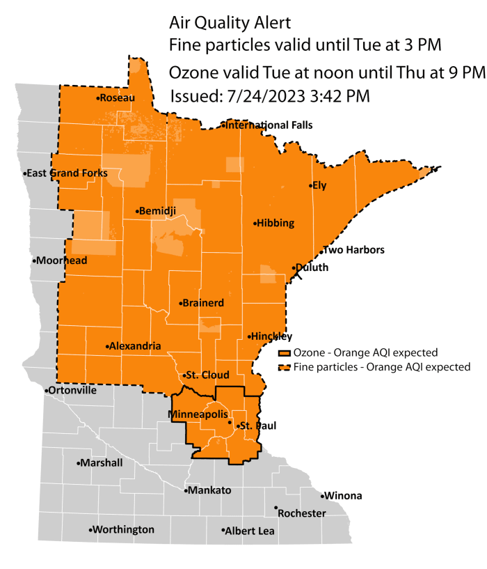 Twin Cities air quality alert for ozone in effect Tuesday through ...
