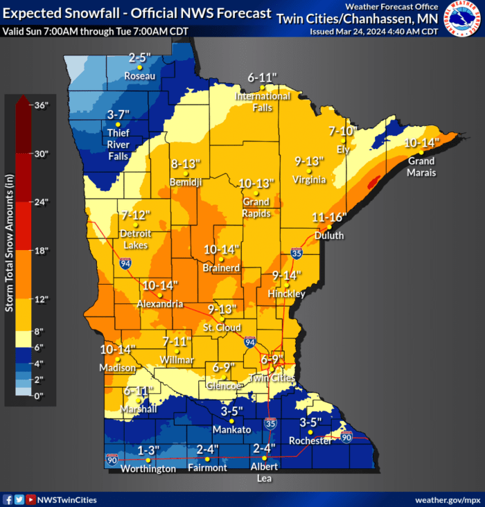 Extremely heavy snow to slam Minnesota: Where, when and how much ...
