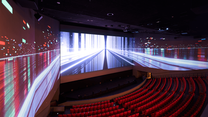 A 270-degree movie screen that wraps around the walls has opened in ...