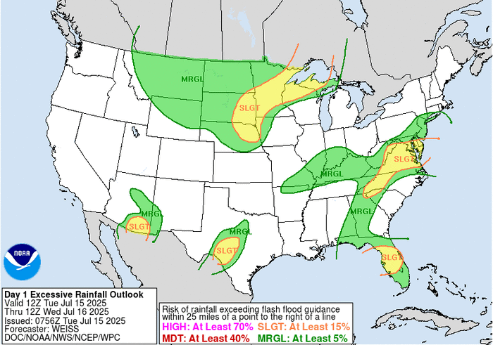 Torrential rain, flash flooding, large hail, damaging winds possible in ...