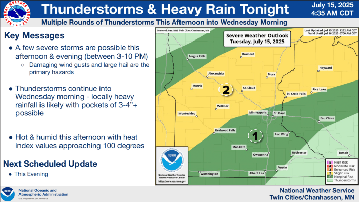 Torrential rain, flash flooding, large hail, damaging winds possible in ...