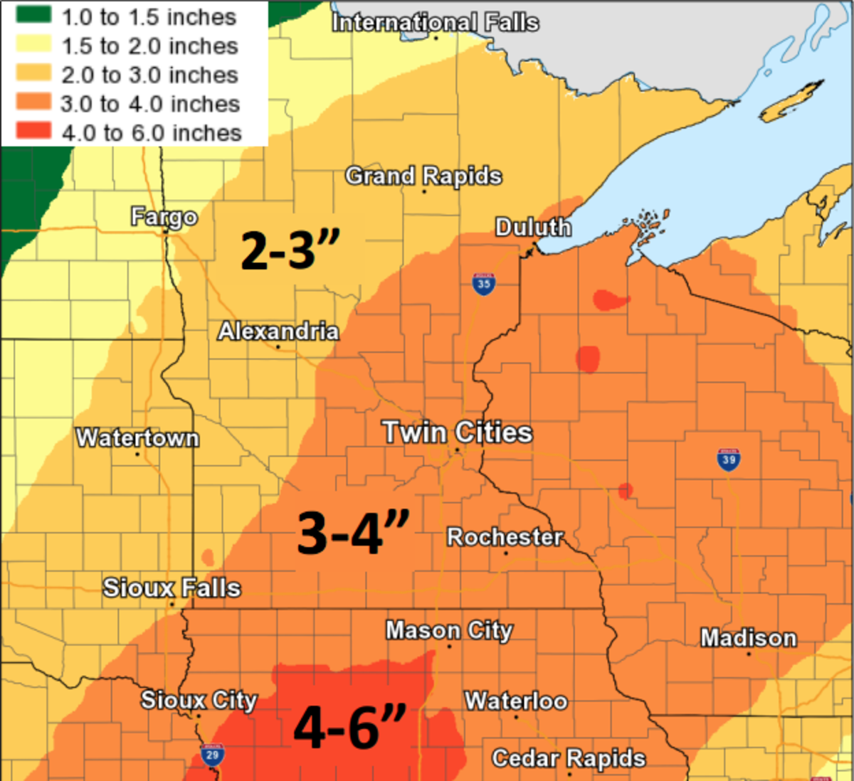 Prolonged heavy rain for Twin Cities, southern Minnesota Sunday through ...