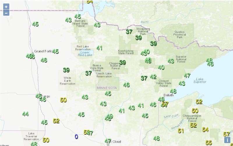 Winter reminder: Temps dive into the 30s in northern Minnesota - Bring ...