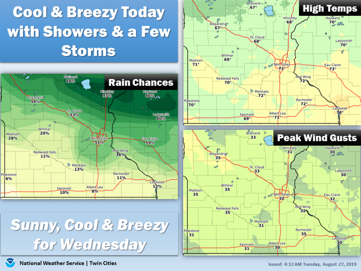 Isolated hail, severe winds possible with Tuesday storms in Minnesota ...
