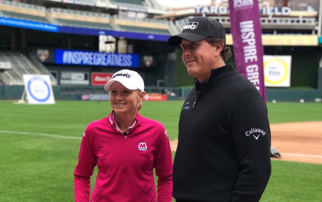 Golf stars Phil Mickelson, Stacy Lewis take shot challenge at Target ...