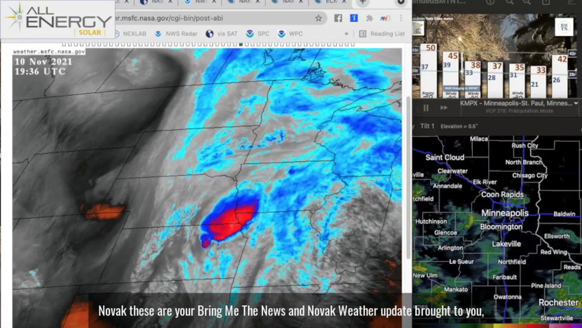 Nov. 10 Novak Weather: Temps dip, snow falls; tracking weekend clipper - Bring Me The News