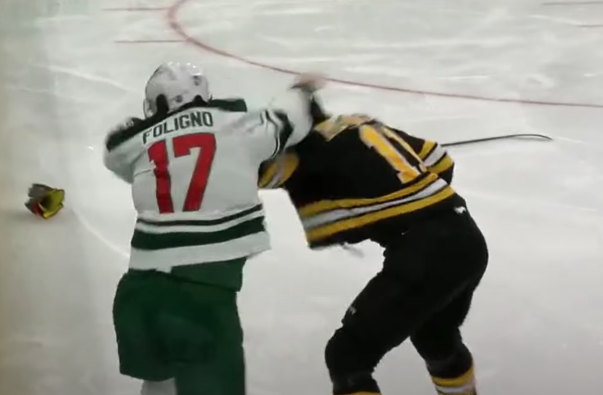 Watch: Foligno fights Bruins’ Frederic after dirty hit injures Kaprizov ...