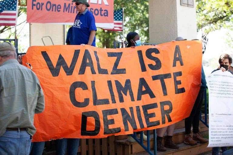 Line 3 protesters disrupt, shut down Gov. Walz speech - Bring Me The News