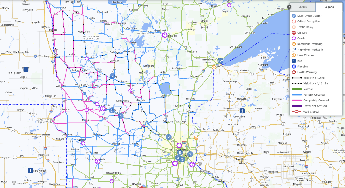 Roads worsening as rain changes to snow in Minnesota - Bring Me The News