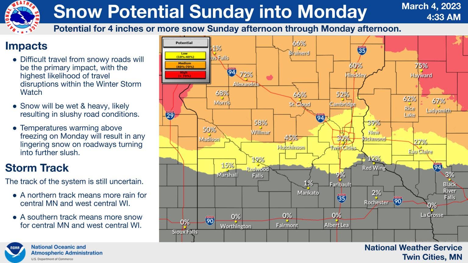 Minnesota weather: Winter storm watch issued ahead of 'wet, slushy snow ...