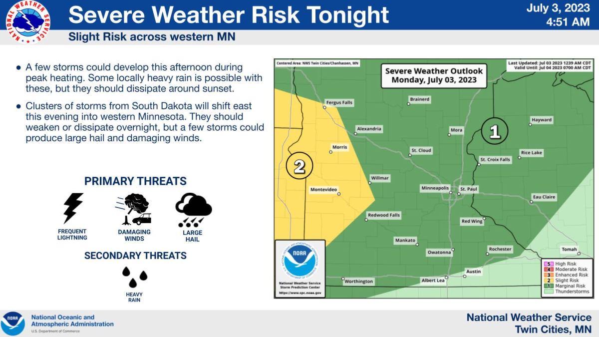 Storms with frequent lightning possible Monday, Tuesday in Minnesota ...