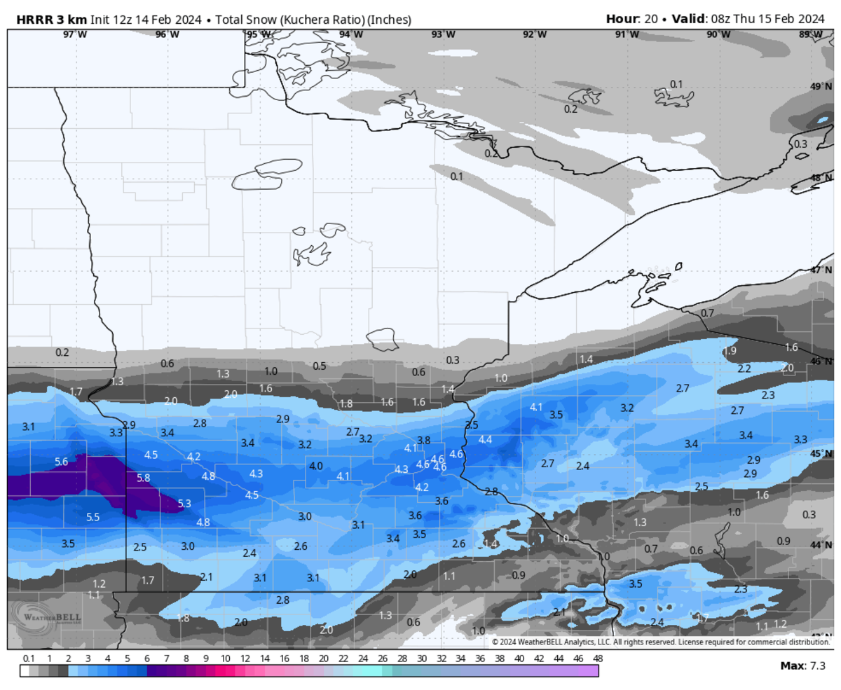 Up to 5 inches of V-Day snow possible in MN, including Twin Cities ...